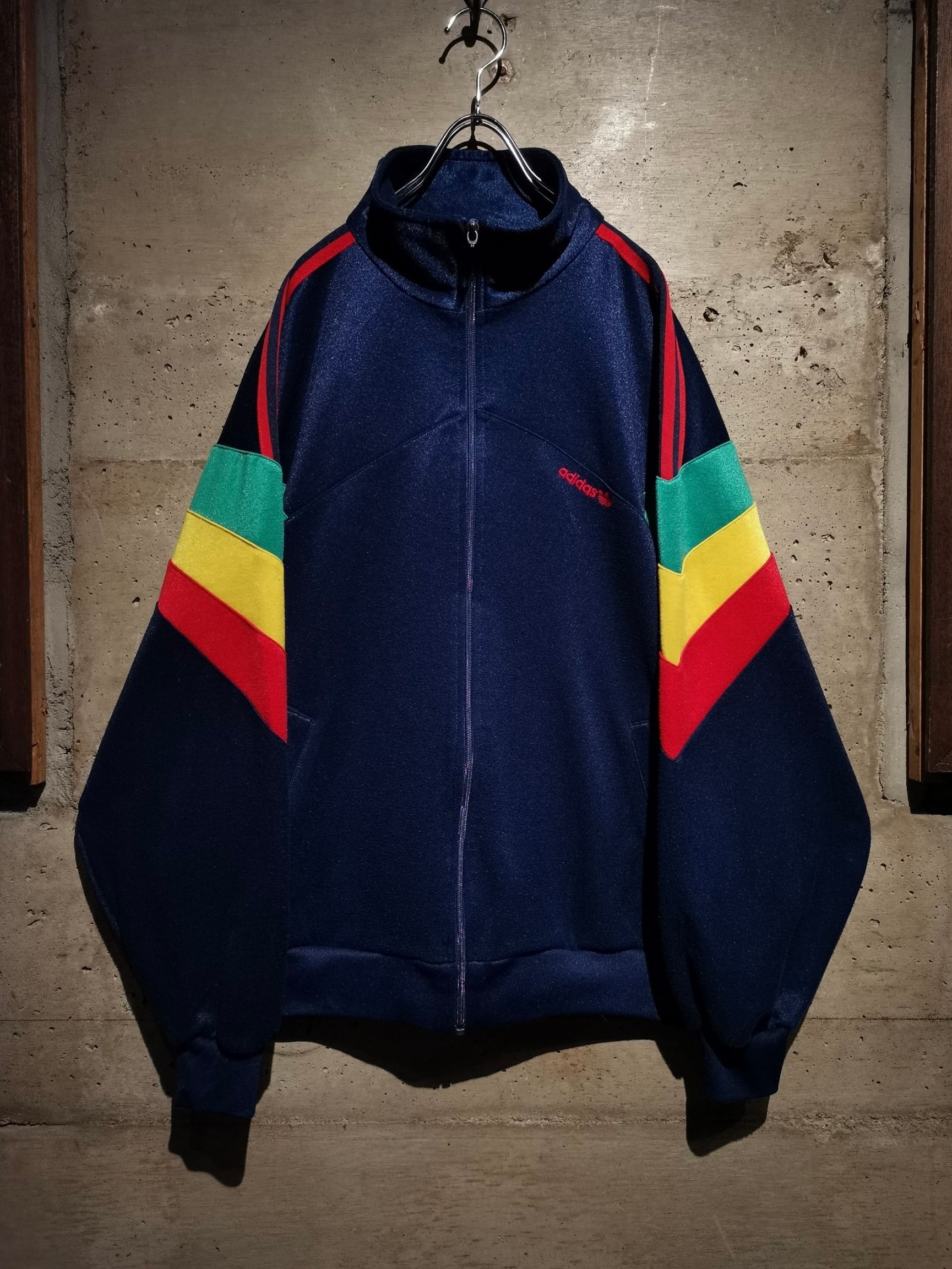 【Caka】"adidas" 80's〜90's Rasta Color Switching Design Vintage Loose Track Jacket | Caka(カカ）下北沢古着 ...