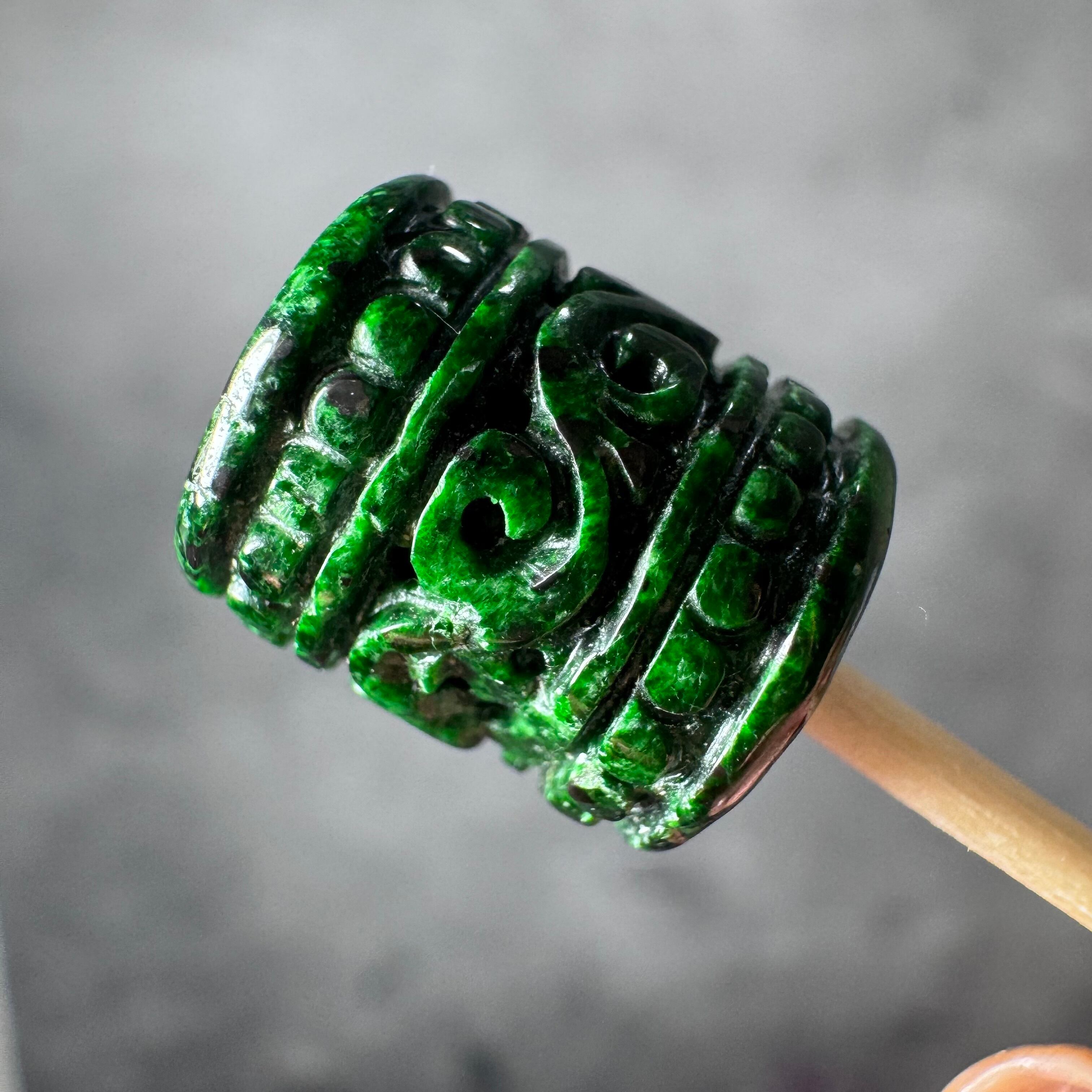 no.3 翡翠 マニ車 約14.4x12.3mm | sumiha7