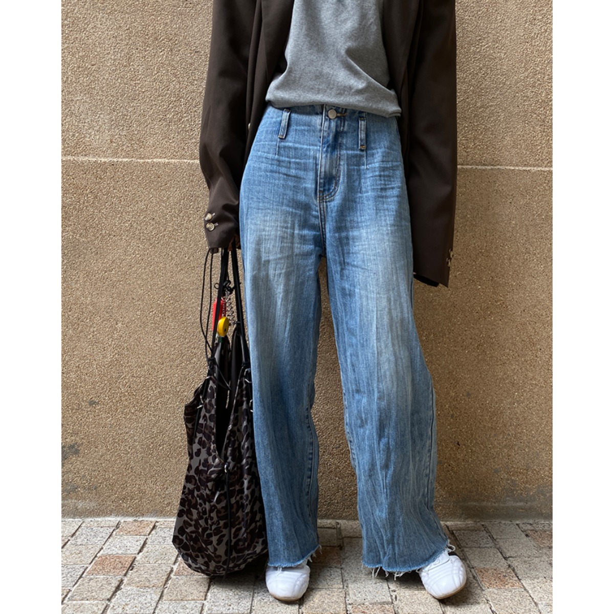 wrinkled cut-off denim pants S1250 | sou sou
