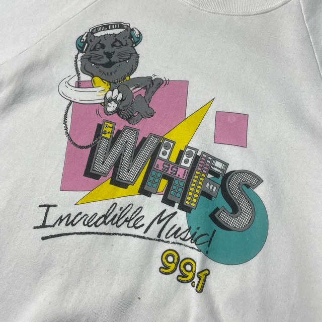 80年代〜 USA製 WHFS 99.1 FM スウェットシャツ ラジオ局 企業ロゴ メンズXL 古着 80s VINTAGE ヴィンテージ ...