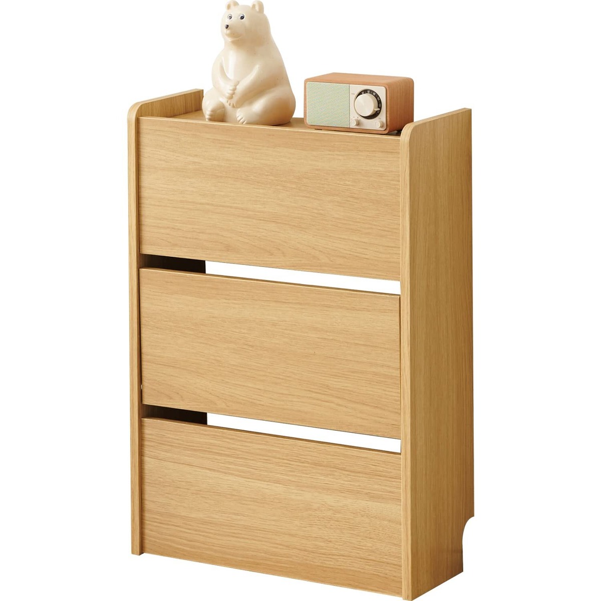 萩原 ケーブル収納 ラック ボックス 2段 タップ収納 大型 前開き 電源 コード 配線隠し スマホスタンド ナチュラル 幅39.5 奥行15.5 高さ56 1台 RUD-1169NA ...