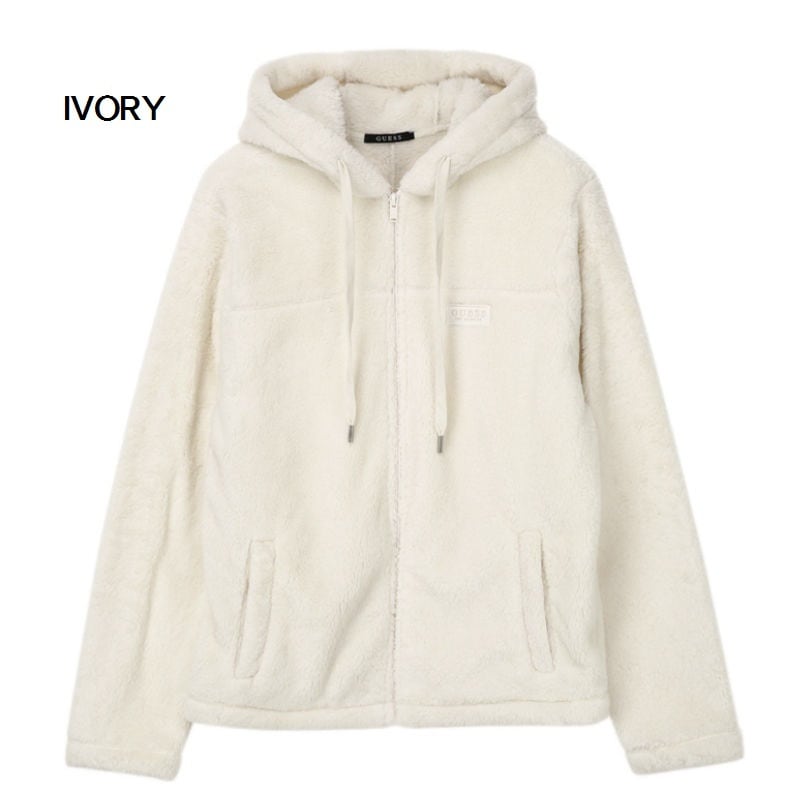 30% GUESS【ゲス】ミニワッペンフリースパーカー フーディー ボア