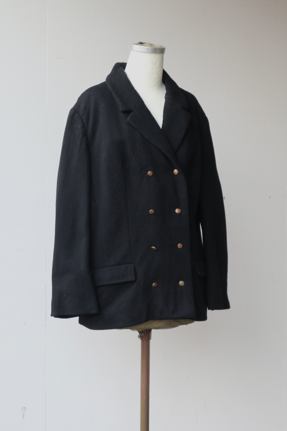 gold button wool double jacket | naname