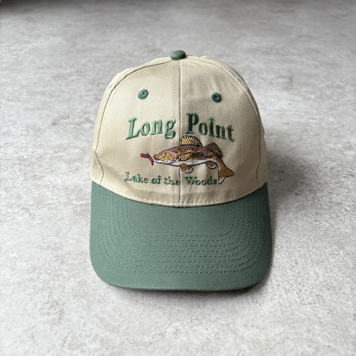 90s~00s Long Point Walleye 2tone 6panel Cap | Que Pacho
