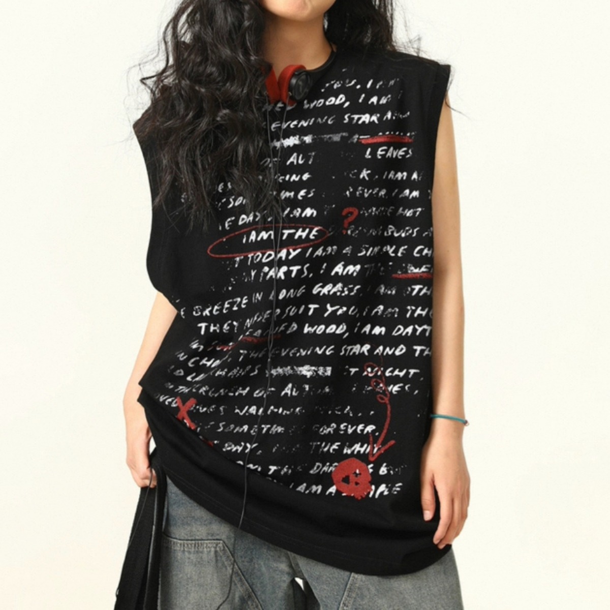 グラフィックプリントノースリーブタンク 2col BL0335 | .Bliss