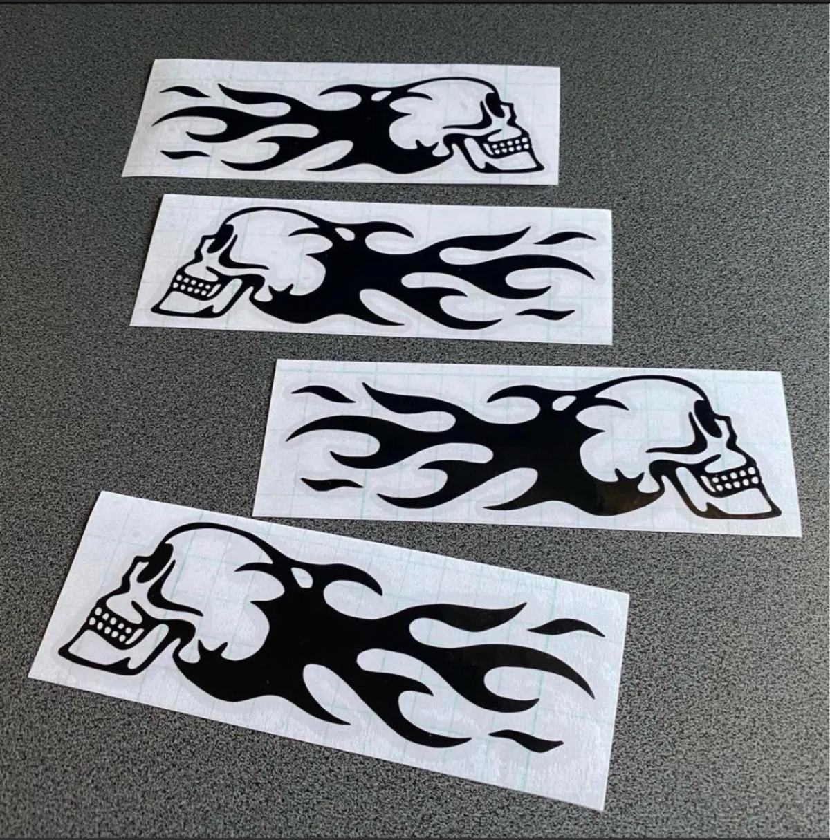 ファイヤーパターンスカルステッカー左右お得合 計4枚セット＜カラー選択可＞送料無料 | MLA.sticker