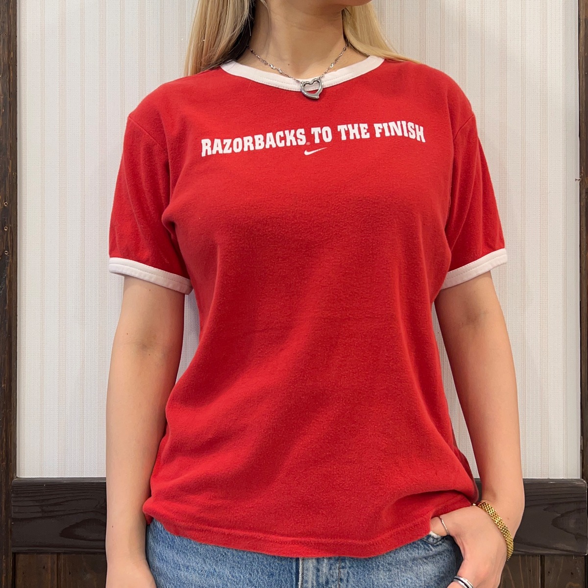 00s"NIKE"football team ringer t-shirt | PINKVIBES