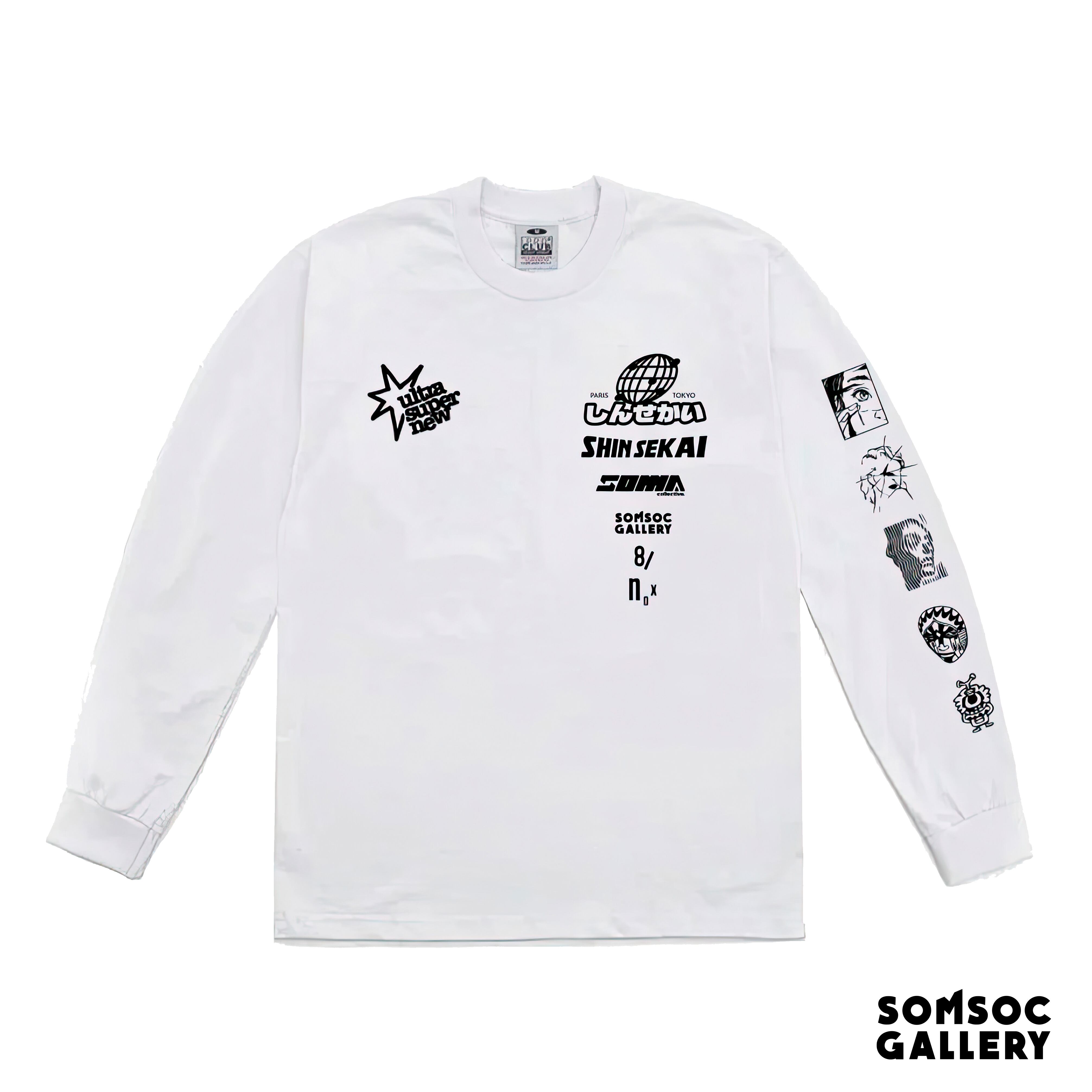 SOMA SHIN SEKAI long T shirt WHITE | SOMSOC GALLERY SOMA SHIN SEKAI long T shirt WHITE | SOMSOC GALLERY