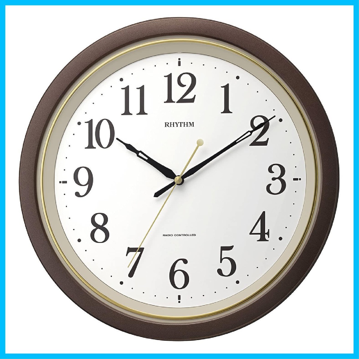 リズム(RHYTHM) 掛け時計 電波時計 静かな 連続秒針 茶 M564 Φ32x4.5cm 8MY564SR06 ブラウン | グランメゾンショップ