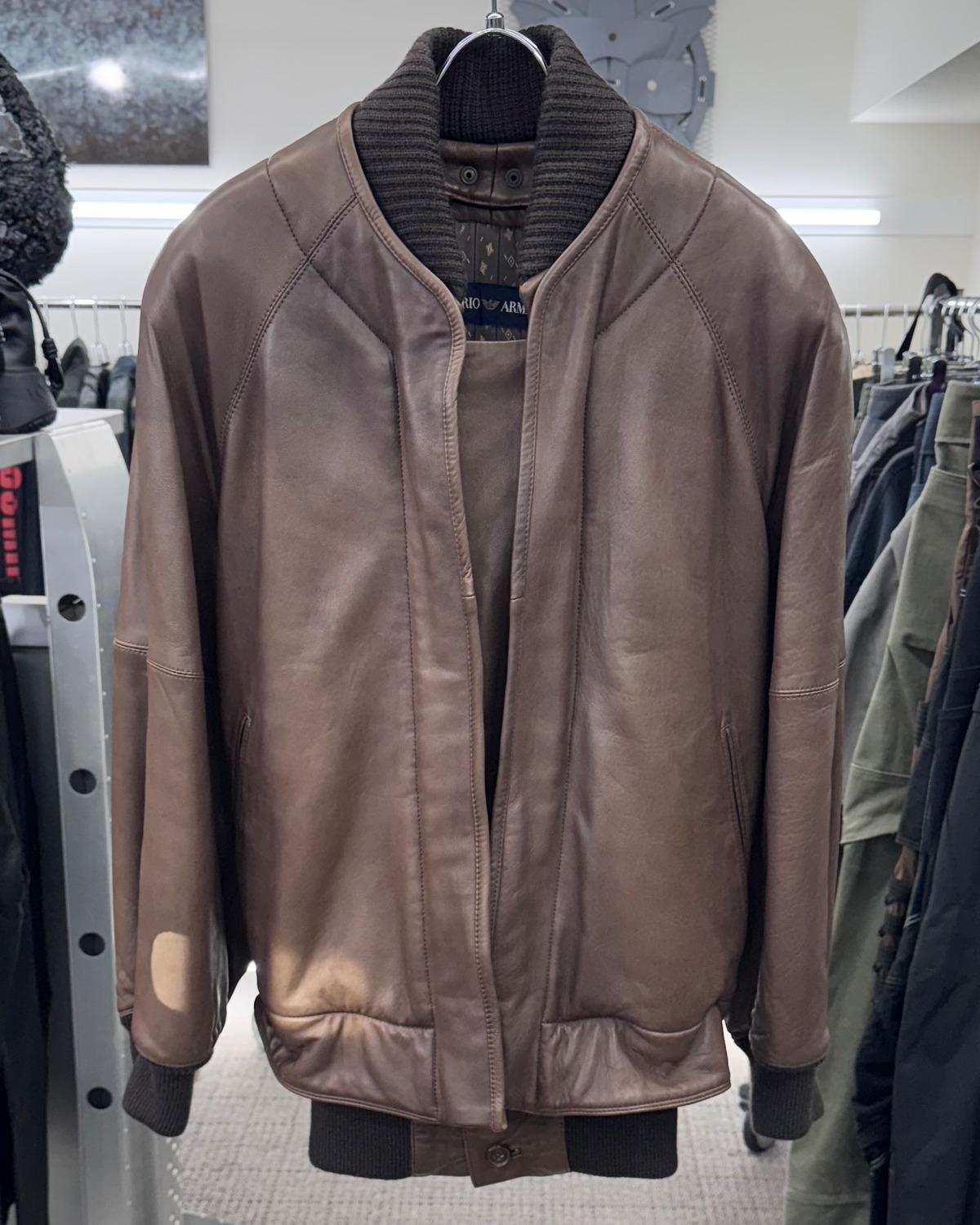 1980s EMPORIO ARMANI LEATHER BOMBER JACKET | ZSC