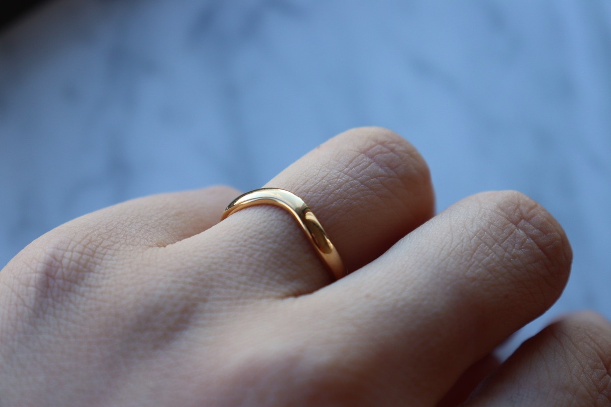 NAMI ring 甲丸（鏡面）ゴールドコーティング | AYAKA jewelry