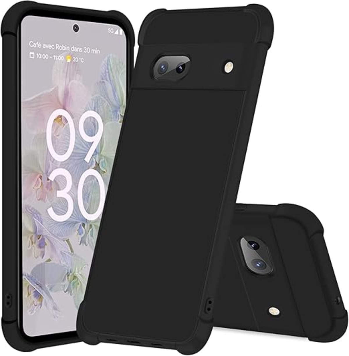 Google Pixel 7A ケース TPU シリコン ブラック (四隅がエアクッション構造 カバー ケース) 薄型 ピクセル 7a ケース ...