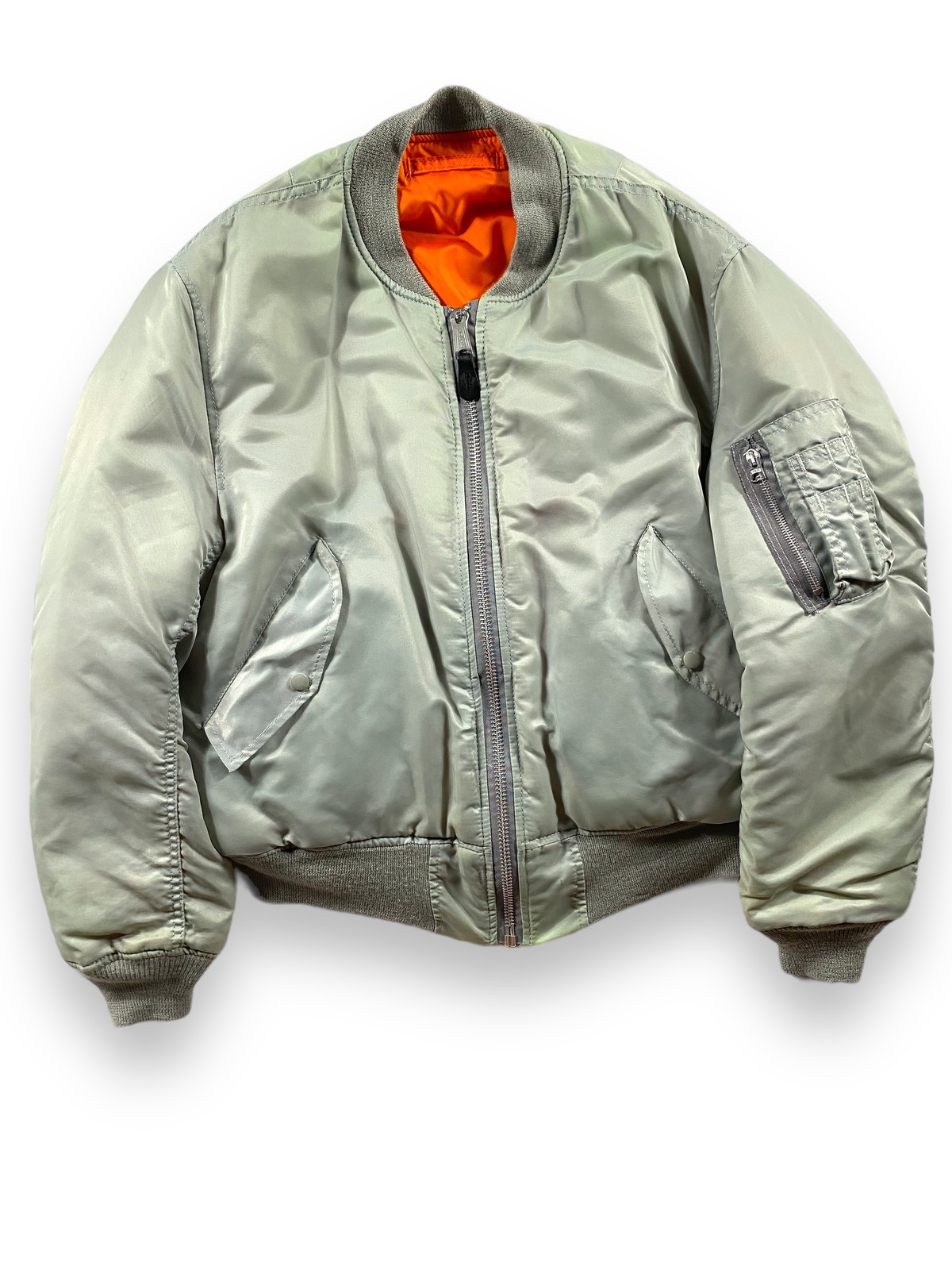 1990's "ALPHA" Bomber JKT Silver Khaki MADE IN U.S.A | Sanroku Base Studio
