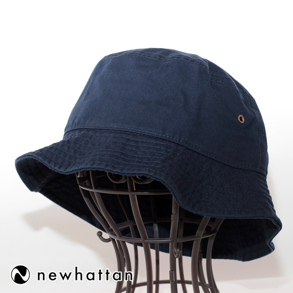 バケットハット 帽子 ニューハッタン newhattan 1500 Stone Washed Bucket Hats ネイビー 1500-Z ...