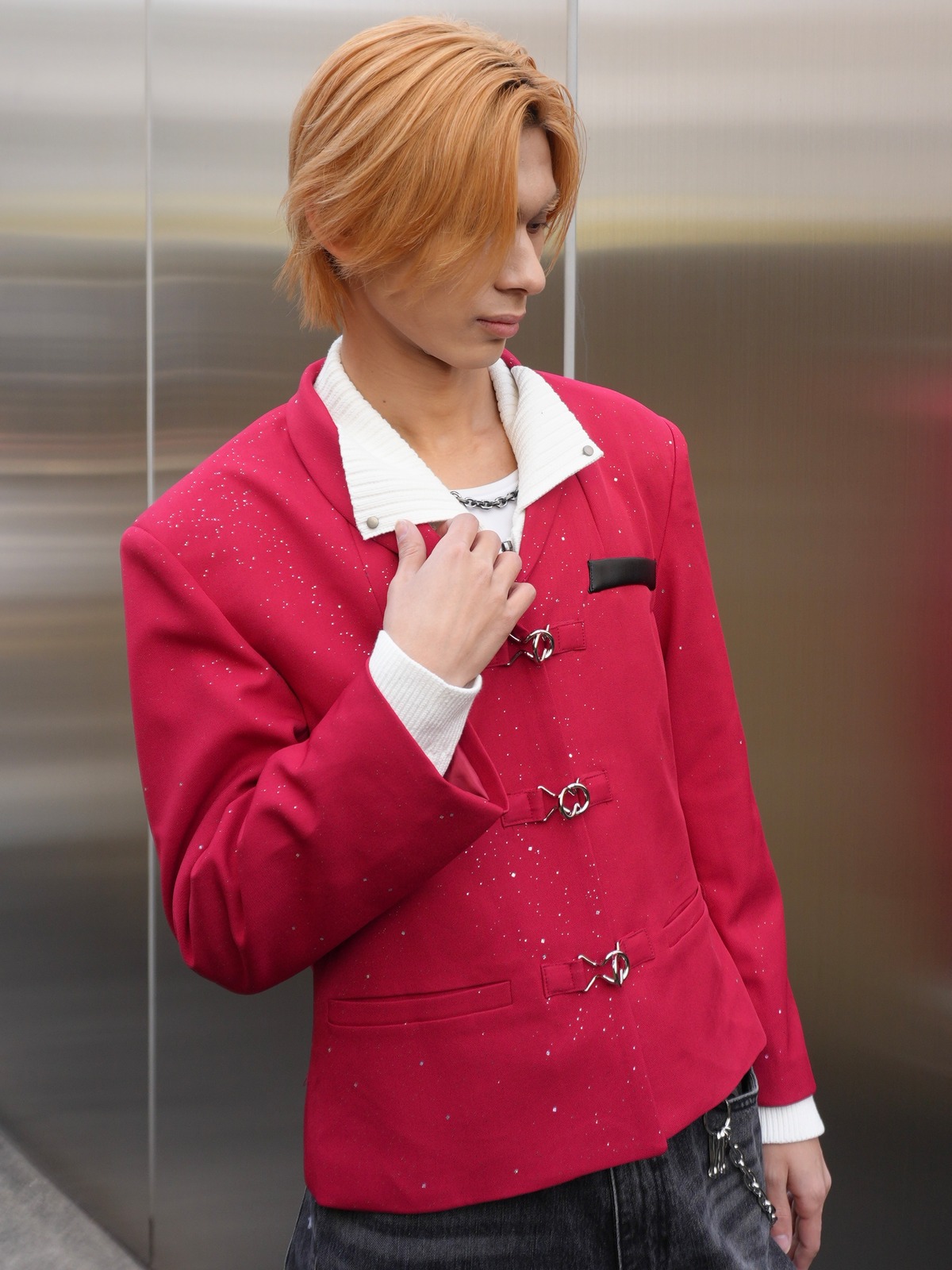 【ALUDE SELECT】star lame link hook jacket (2color) | 【ALUDE】韓国メンズファッション