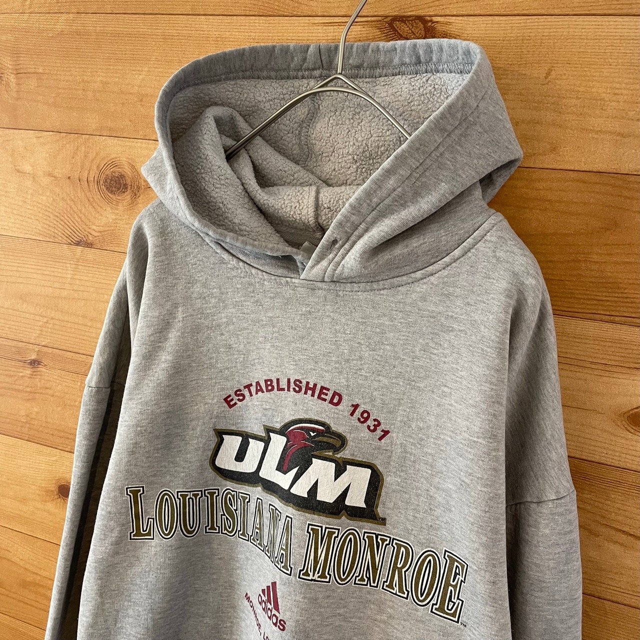 【adidas】カレッジ ルイジアナ・モンロー大学 ULM プリント スウェット パーカー アディダス US古着 | 古着屋手ぶらがbest