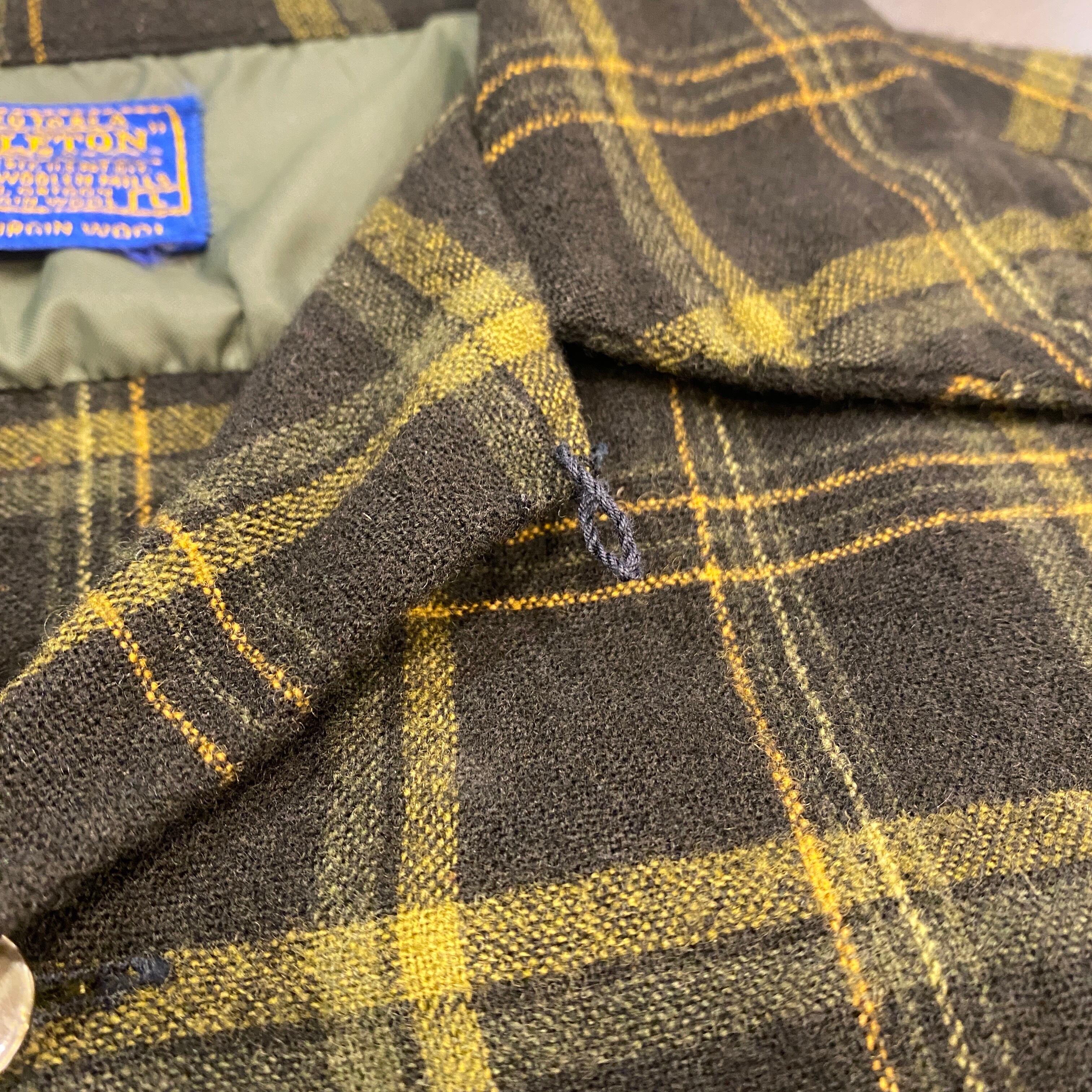 1960s PENDLETON WOOL CHECK SHIRT GREEN L | safarionline