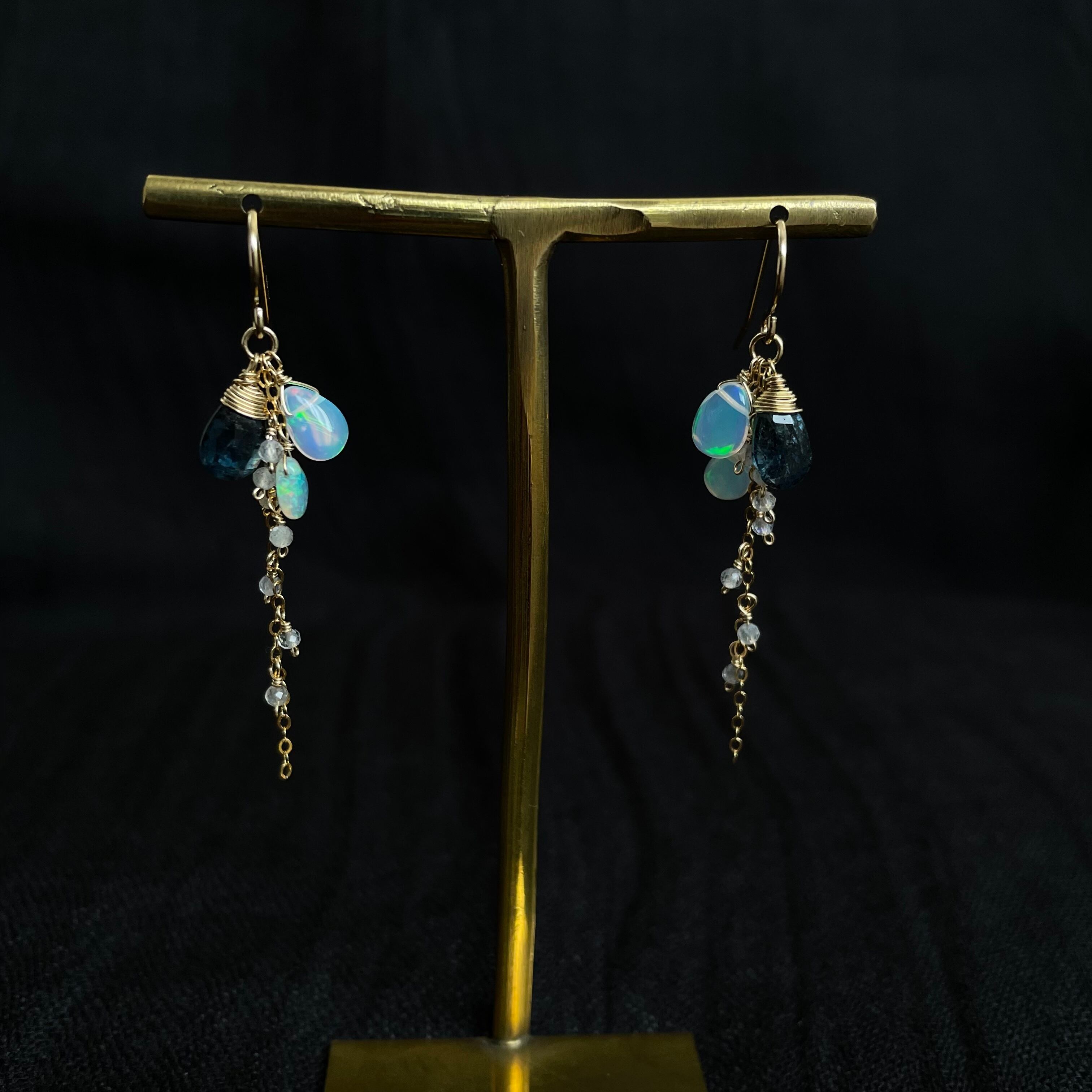 14kgf カイヤナイト×オパール×ラブラドライト mermaid ピアス／イヤリング | Diary