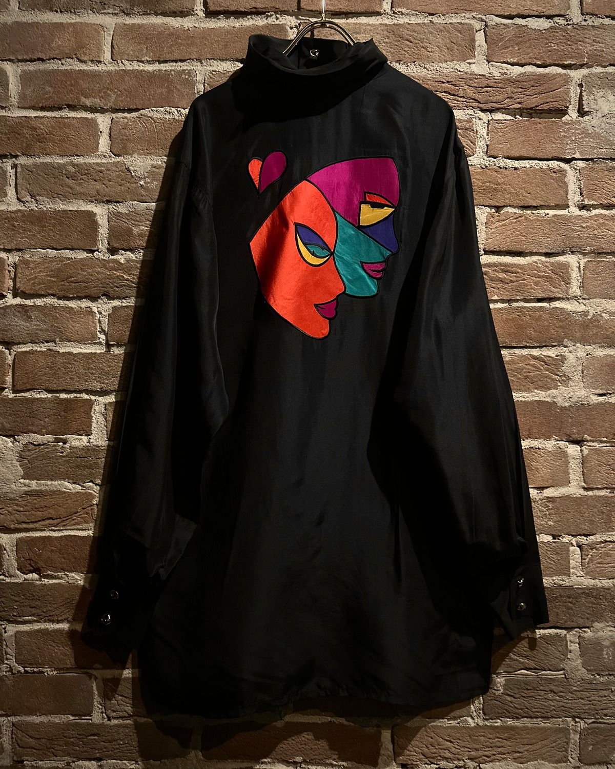 【Caka act3】Art Design Stand Collar Gimmick L/S Silk Shirt | Caka(カカ）下北沢 ...