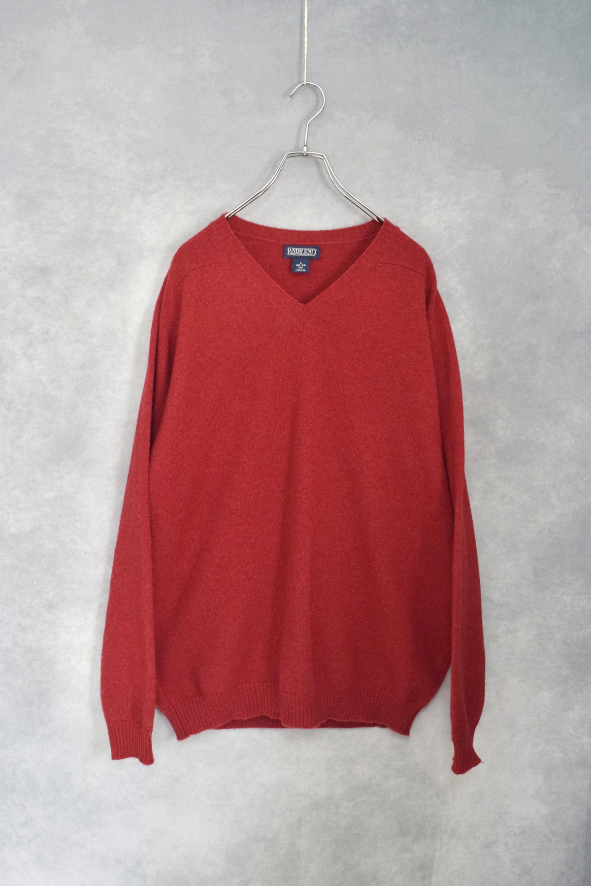 90s " lands'end " wool V-neck knit / made in scotland / size L | " YEAH ...