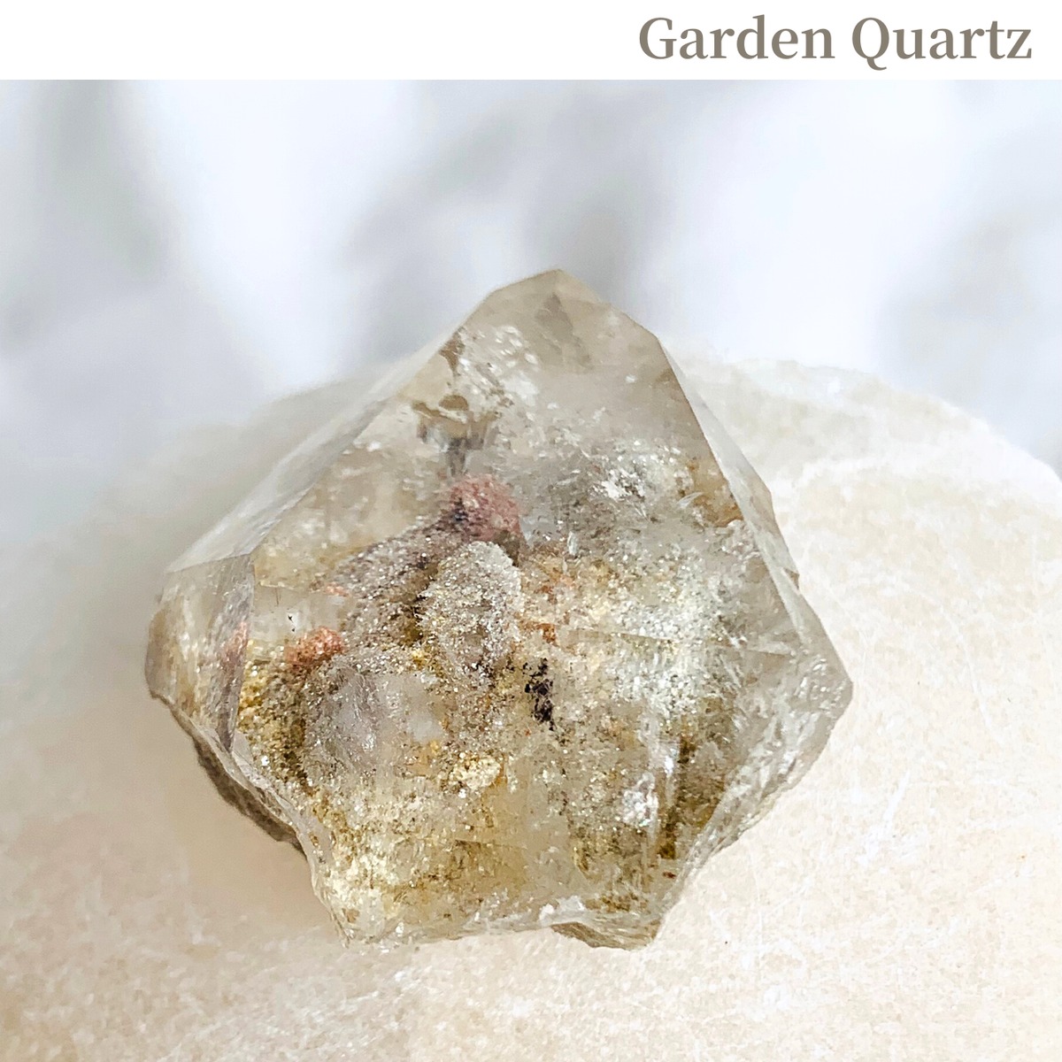 ホワイト ガーデンクォーツ 原石ポイント 苔アート ブラジル産 庭園水晶 天然石 水晶 Garden quartz【407】 | and ...