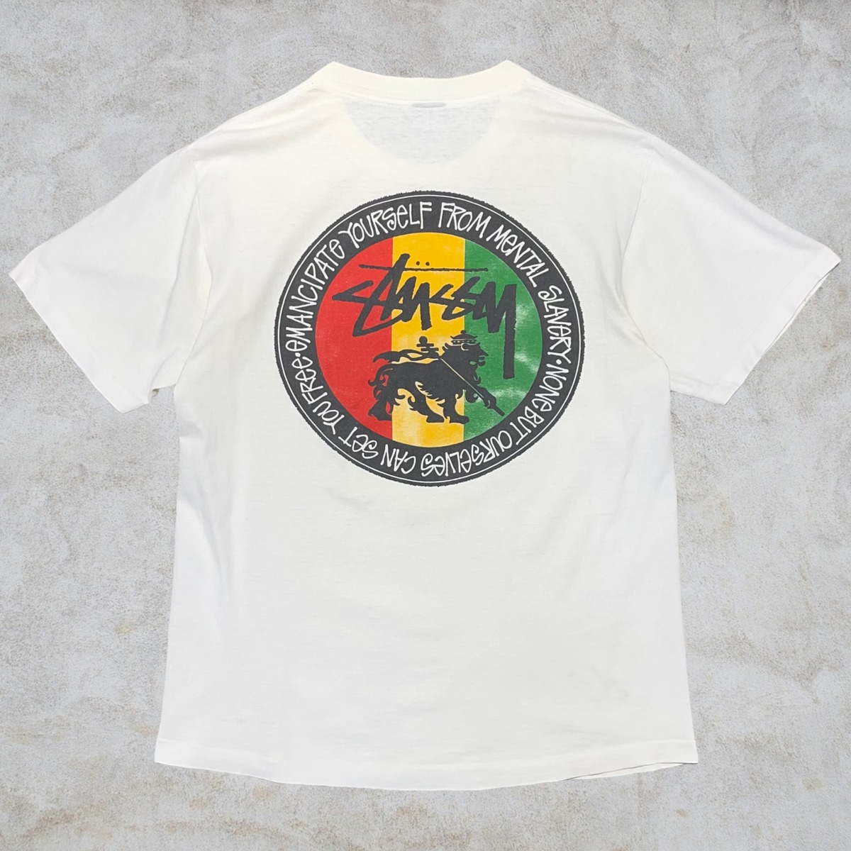 80’s~90’s old stussy Rasta Logo Tee “FEELIN’ IRIE” | curb
