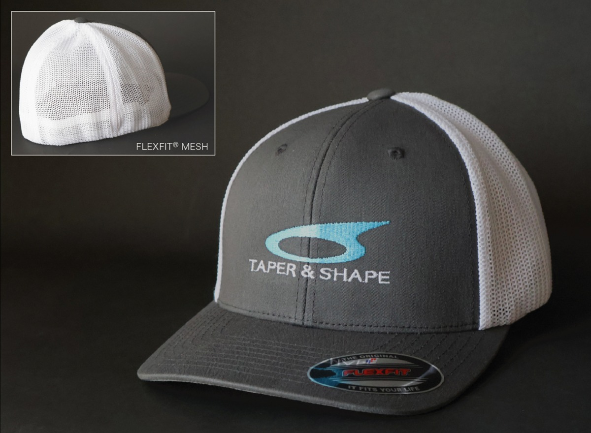 TAPER & SHAPEロゴキャップ フレックスフィットトラッカーメッシュ チャコール・ホワイト | TRY-ANGLE SHOP Side-B