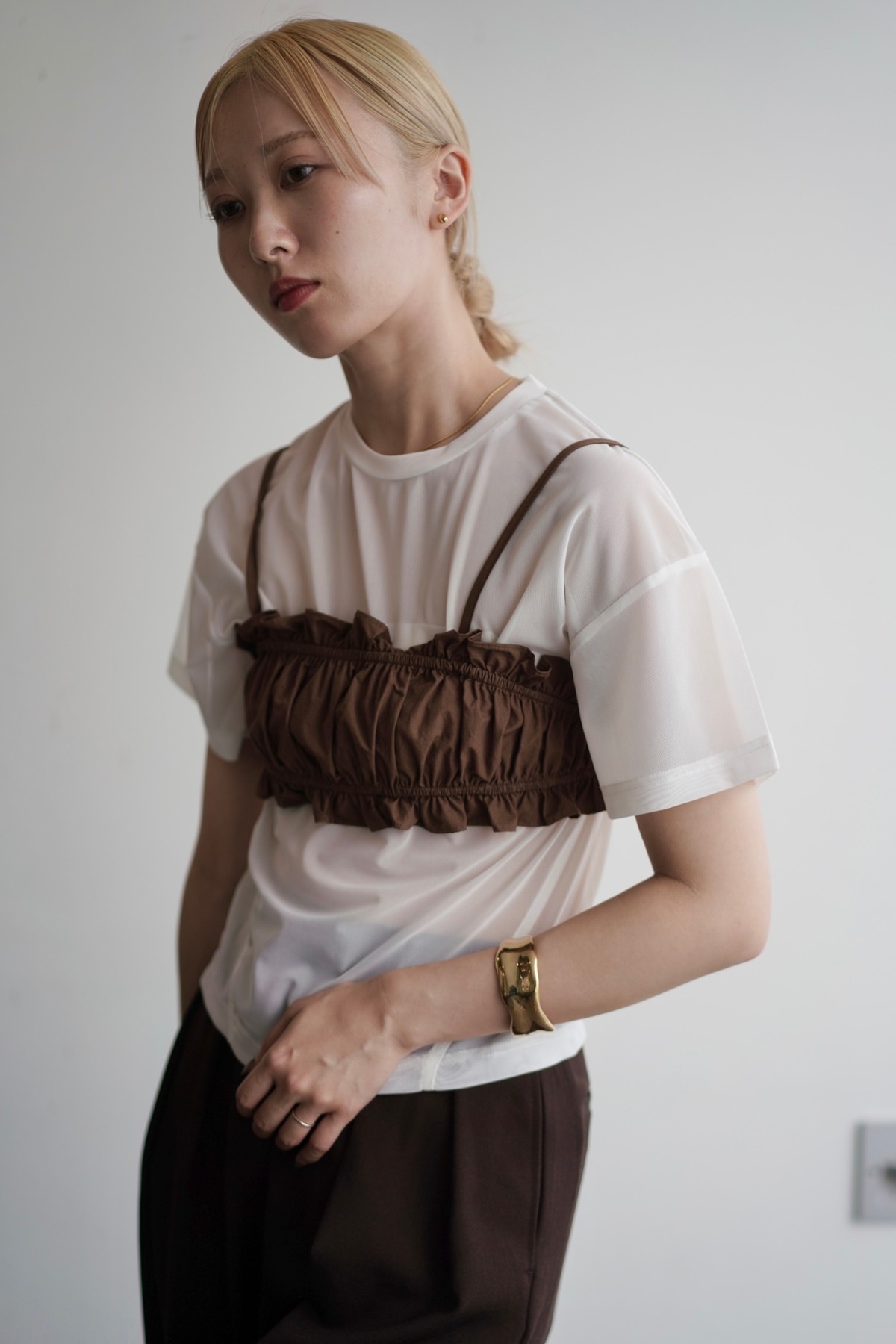 本日限定 先着5名様 50％OFF Gather bustier ギャザービスチェ Brown | planet3rd