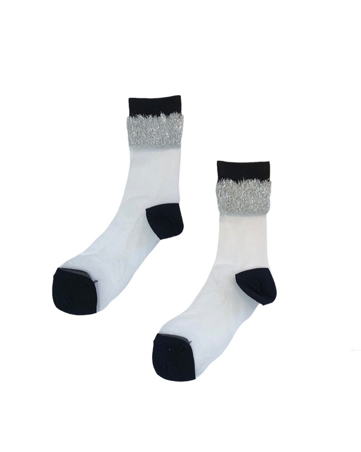【FAKUI】GLITTER FRINGE SOCKS | idealclasse