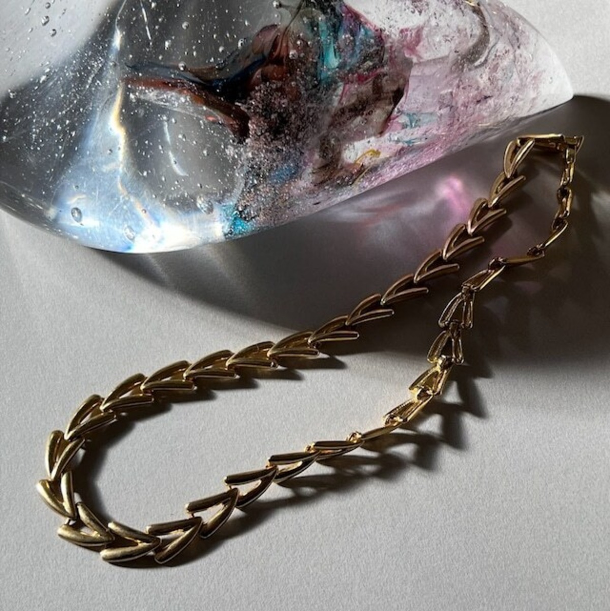 ビジュ 三角 チェーン ネックレス 《N-0002》 | ModernLoop ユーズドアクセサリー専門店