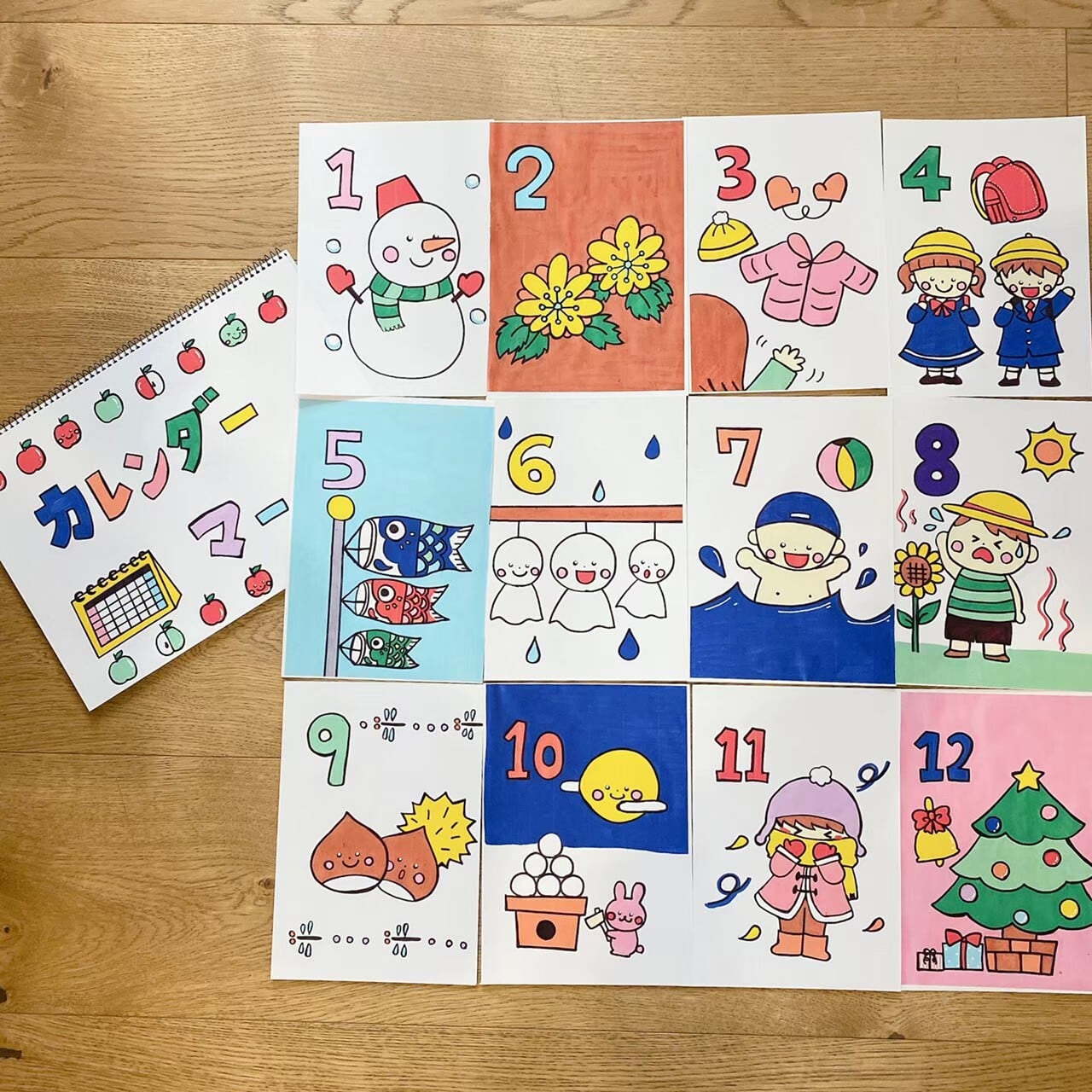 カレンダーマーチ スケッチブックシアター 歌 楽譜つき | パネルシアター・スケッチブック 保育用品販売 risugumi