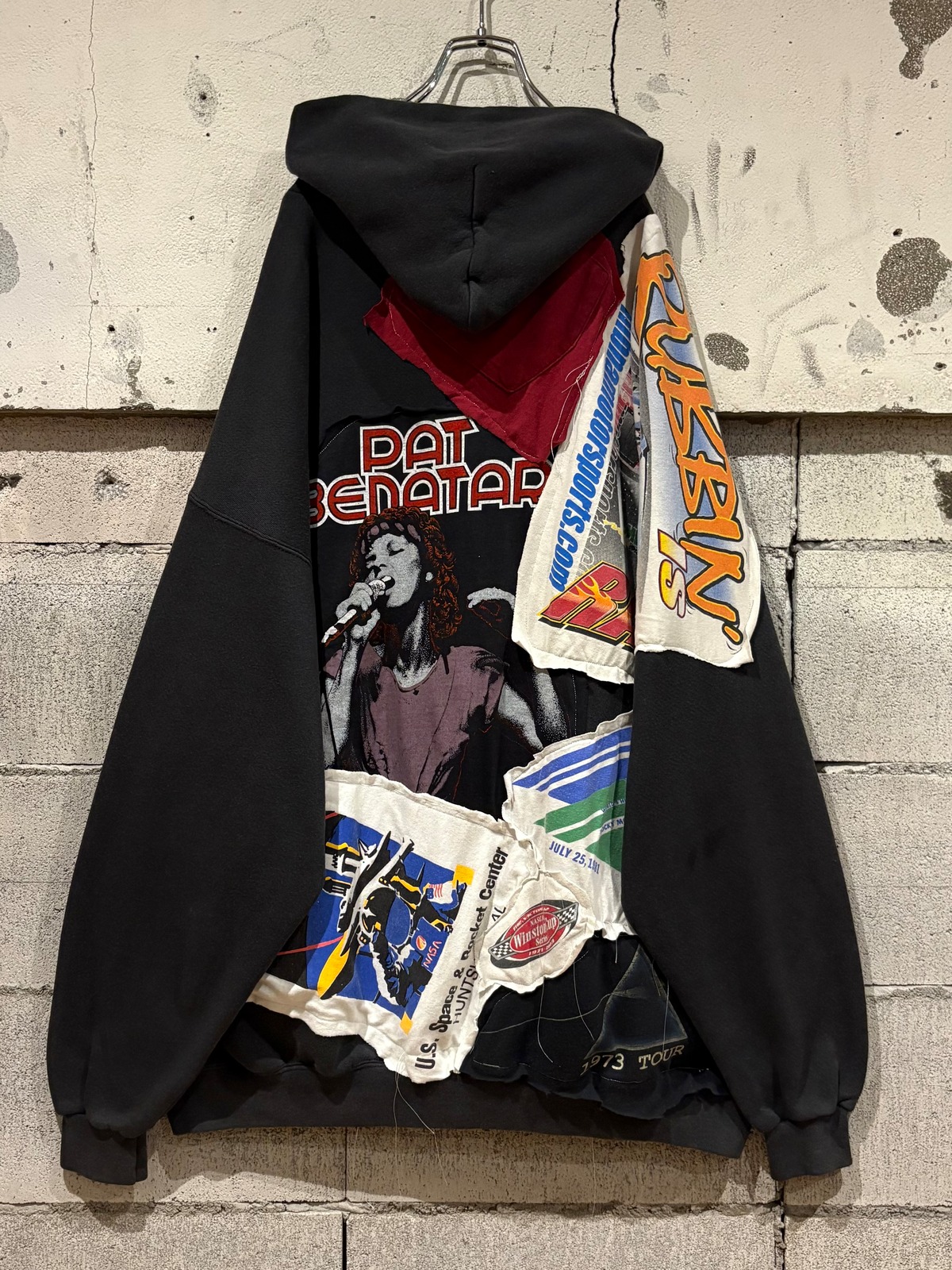【Caka otto】 Multiple Patch Custum Loose Pullover Hoodie | Caka(カカ）下北沢古着 ...