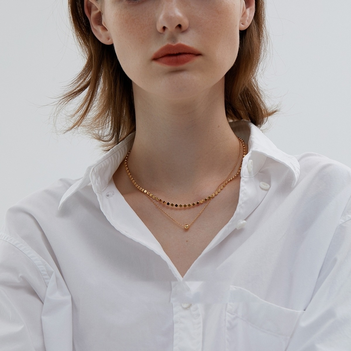 petit beads double circle necklace d-0127 | blanks