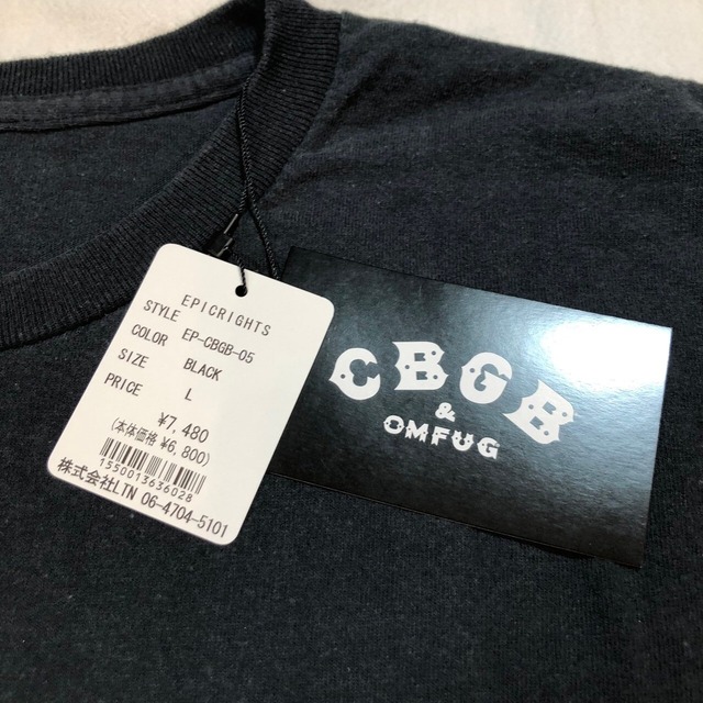 新品 未使用品 Epic Rights CBGBクラブハウス Tシャツ ブラック 黒 半袖Tシャツ バンドTシャツ ワンポイント バック ...