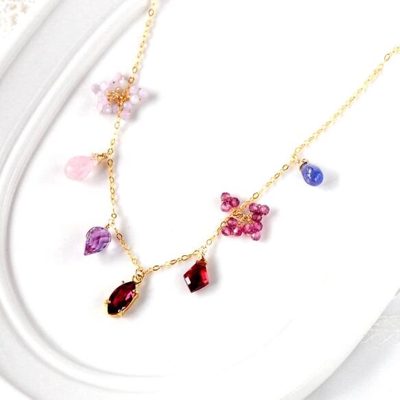 14kgf/カラーストーンの煌めきネックレス | Pay ID