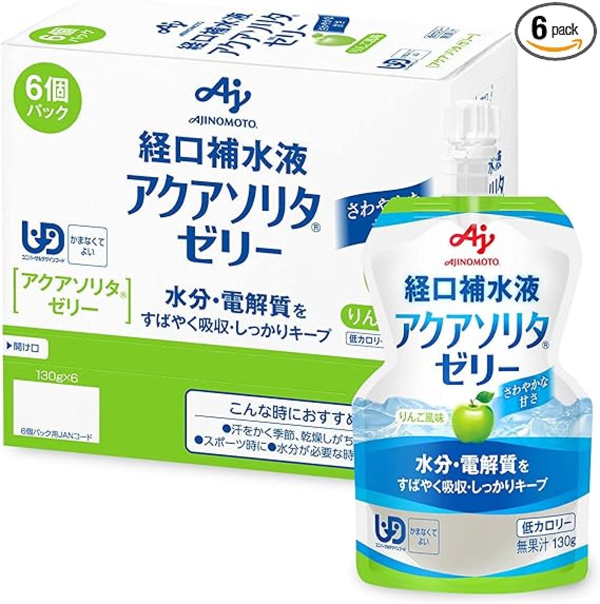 味の素 経口補水液アクアソリタゼリー りんご風味 130g×6個 a | hero01