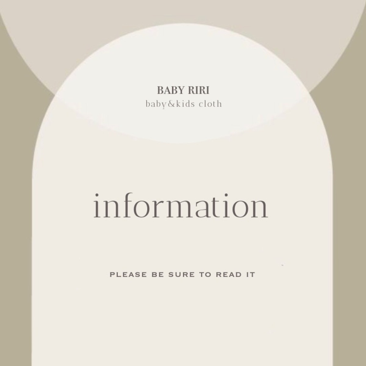 ︎ information / 必読 | - baby riri