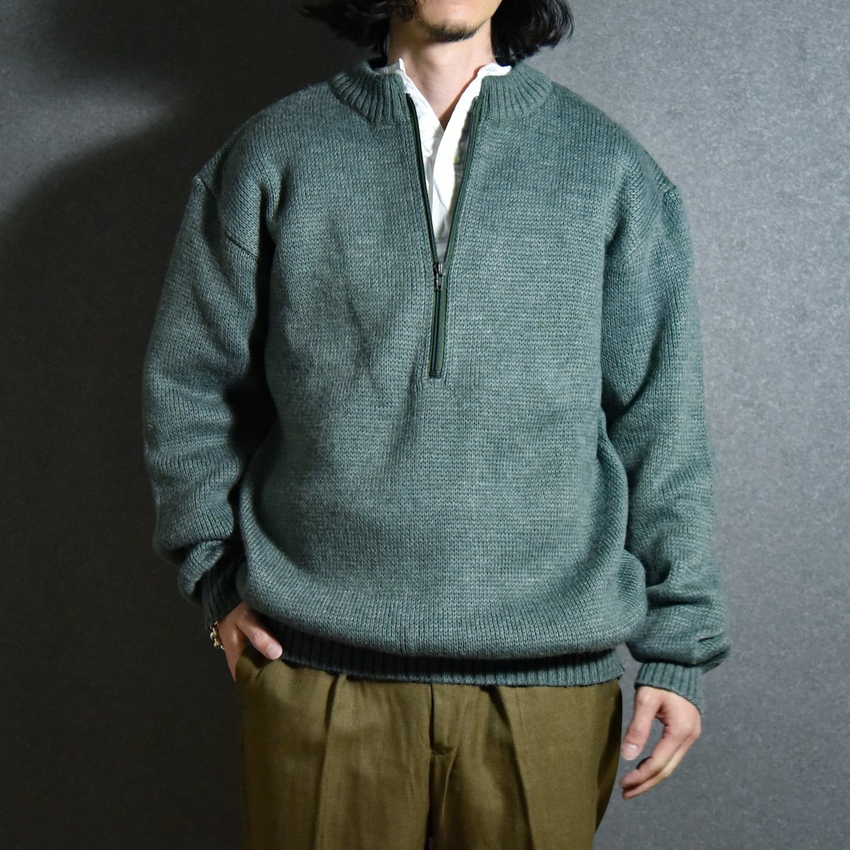 【DEAD STOCK】Swiss Army Half-zip Sweater スイス軍 ハーフジップ セーター | mark ...