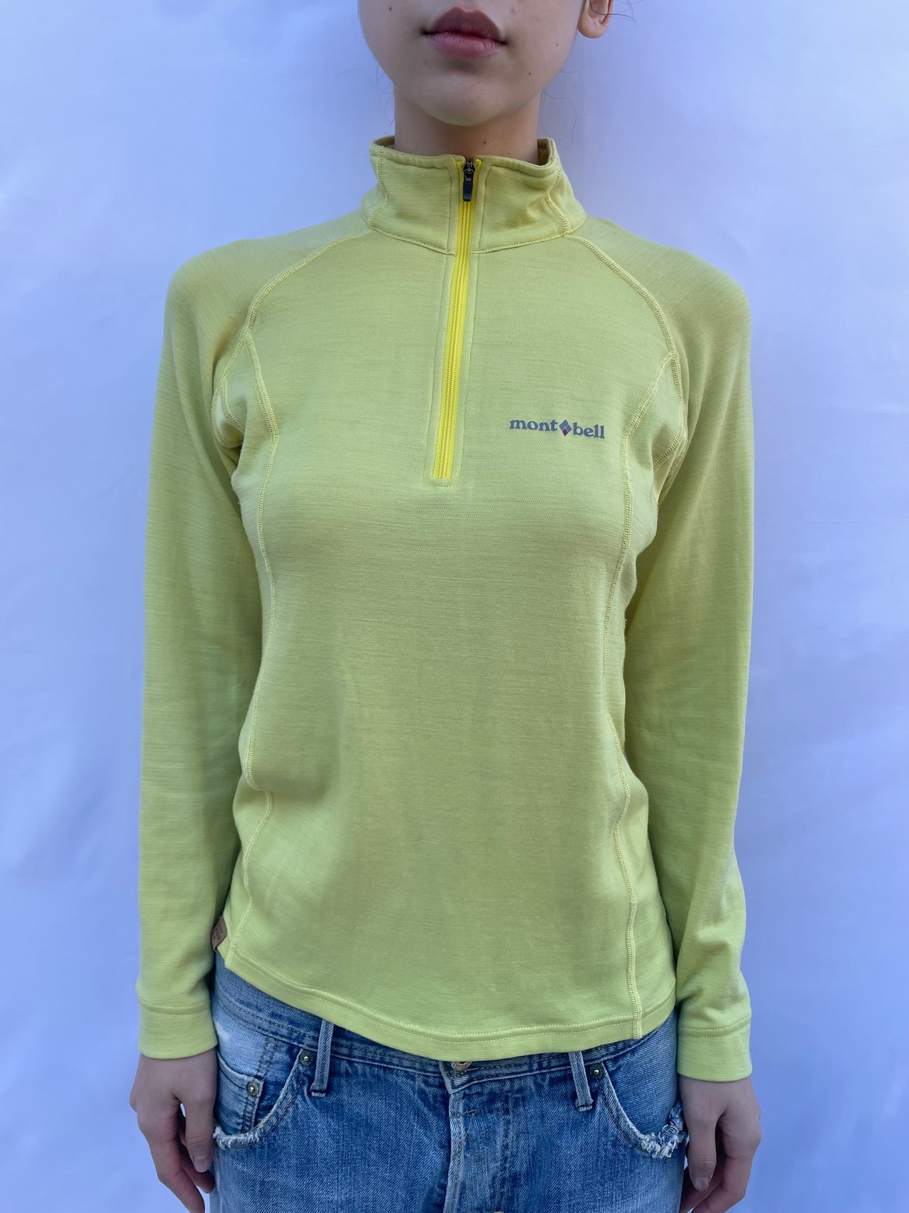 mont-bell ︎ Half Zip Lightweight Top / Neon Yellow | go pigeon