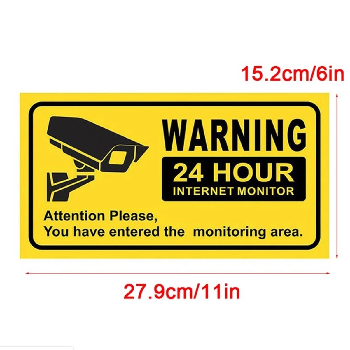 Warning 24HOUR Internet Monitor Sticker | ABCD STORES