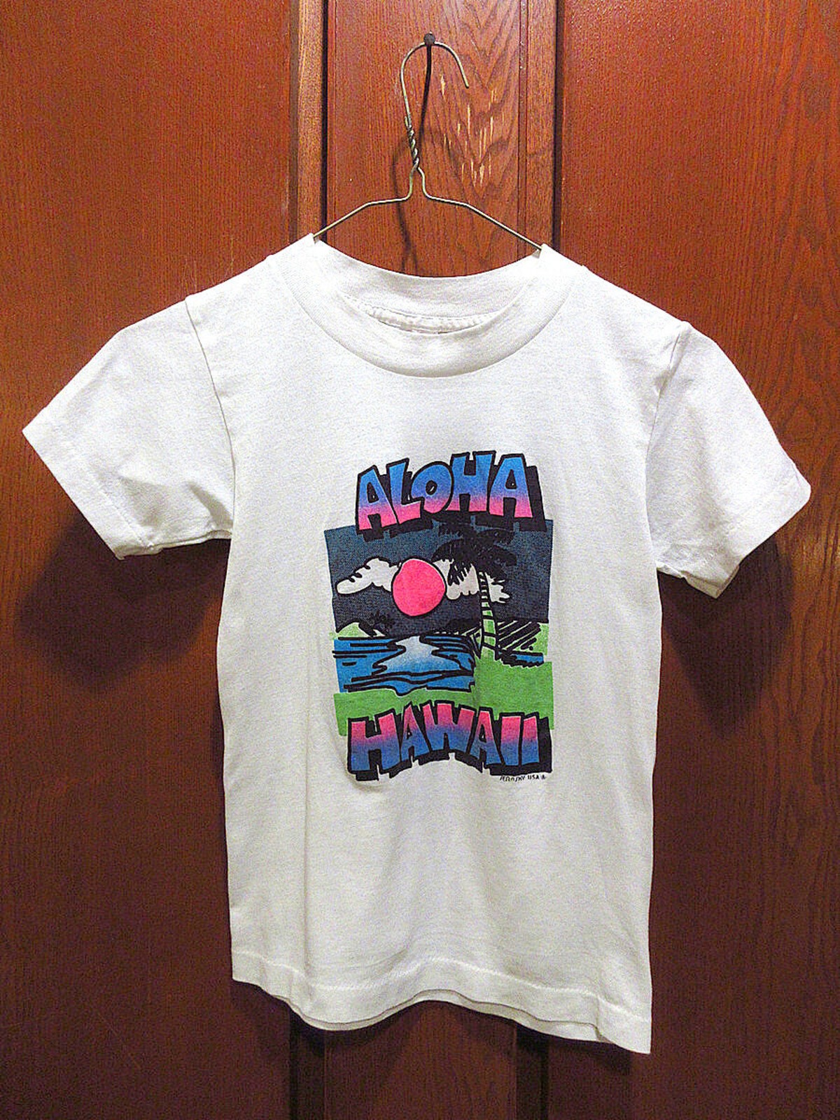 ビンテージ80’s90’s キッズALOHA HAWAIIプリントTシャツ白size M 210426s15-k-tsh 1980s1990s古着トップスUSA製ハワイ | cozy kids ...