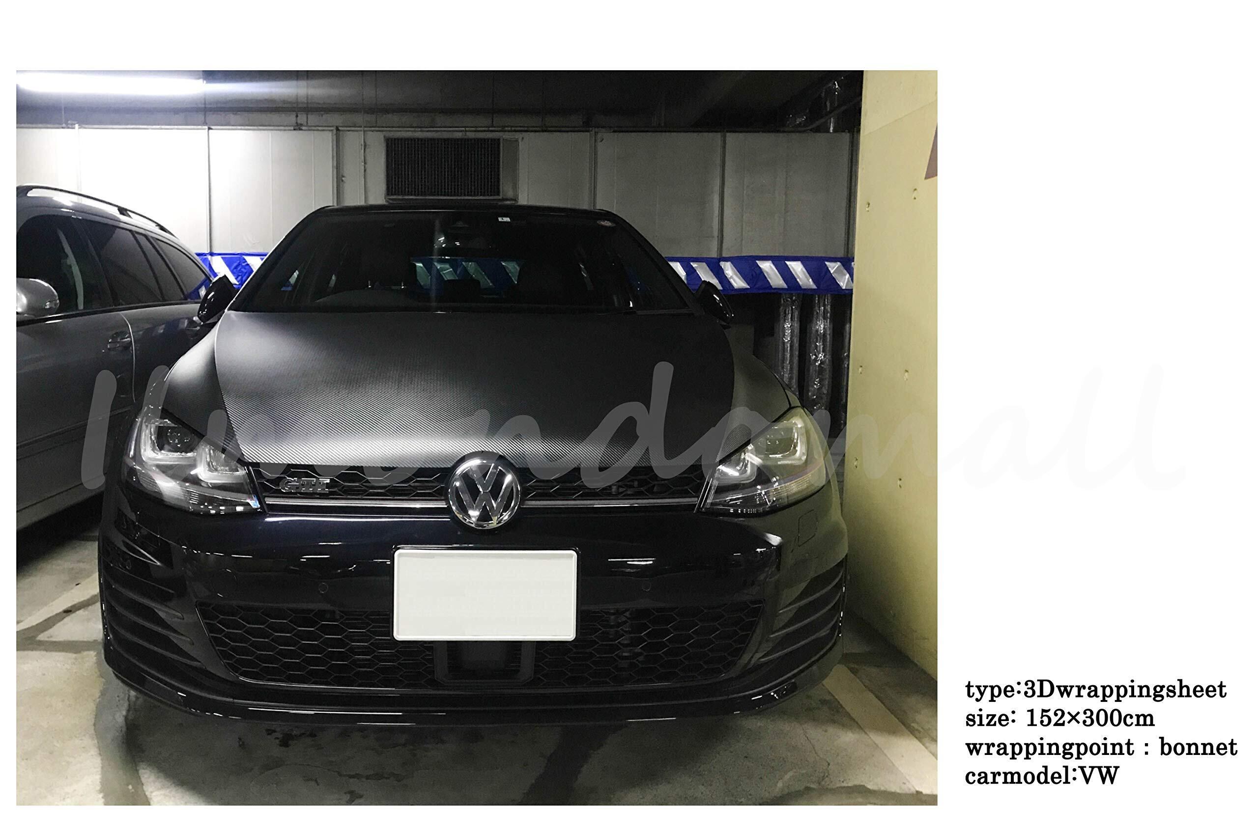 【人気商品】IlMondoMall 3D カーボンシート リアル カーボン調 カーボンステッカー 汎用 エア抜き溝有 (200×035cm, 黒) | primer