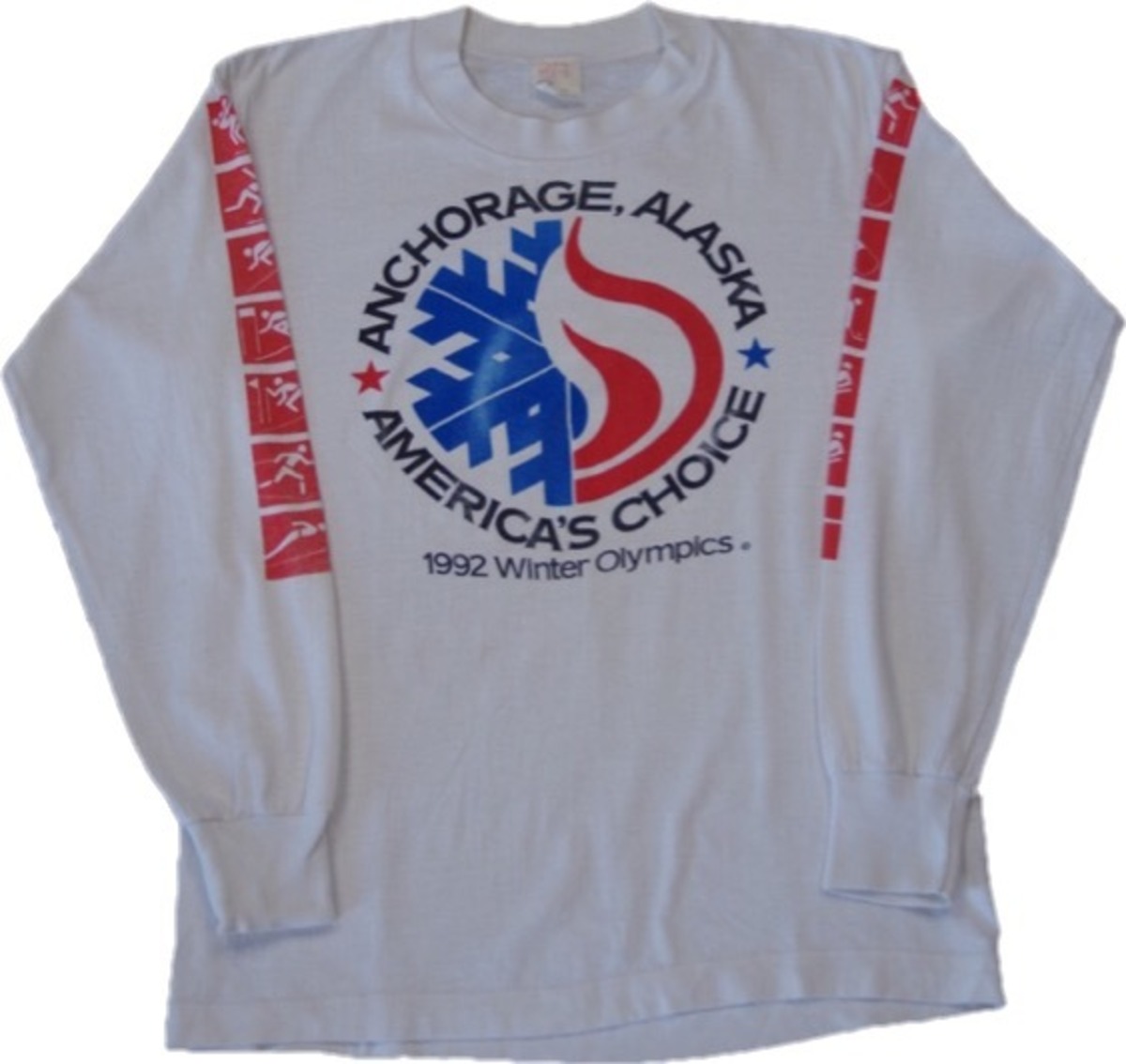 90's HEF-T ANCHORAGE ALASKA 1992 Winter Olympics Print T-Shirts(白) | ヴィンテージ古着&アンティーク商品取扱い Black ...
