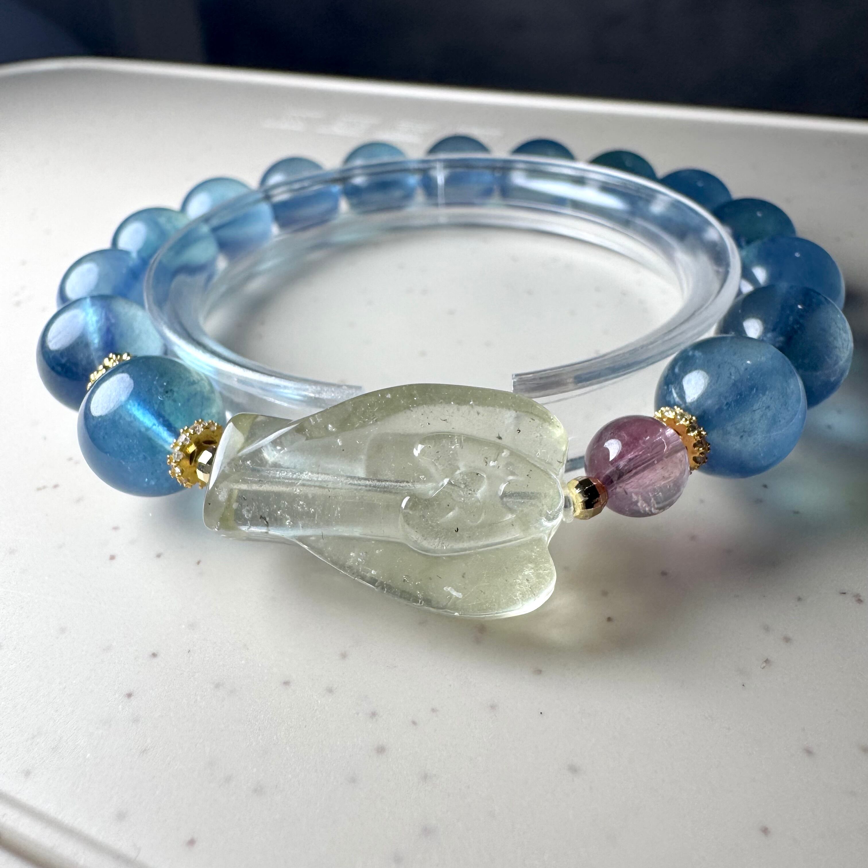 サンタマリアカラー アクアマリン リビアングラス天使 トルマリン | sumiha7