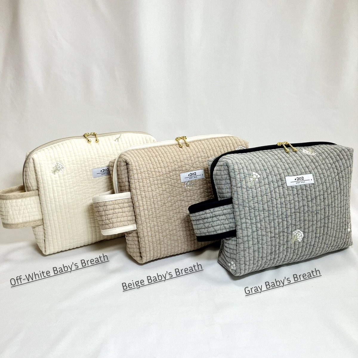 万能ポーチ（カスミソウ刺繍入りヌビ） | #202 ameri plus