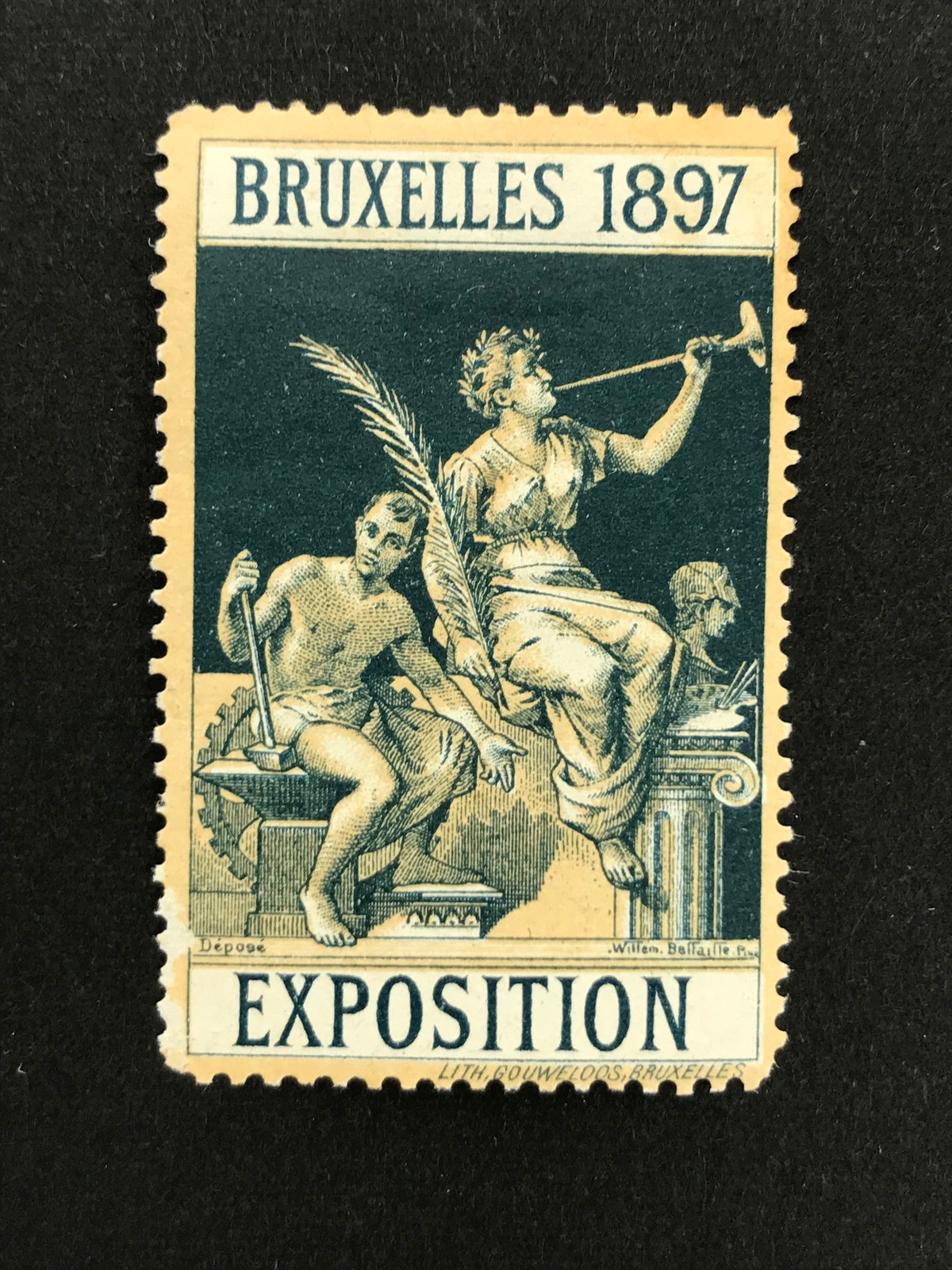 Poster Stamp/Exposition Bruxelles 1897 緑（ベルギー） | VIVANT ART COLLECTION ...