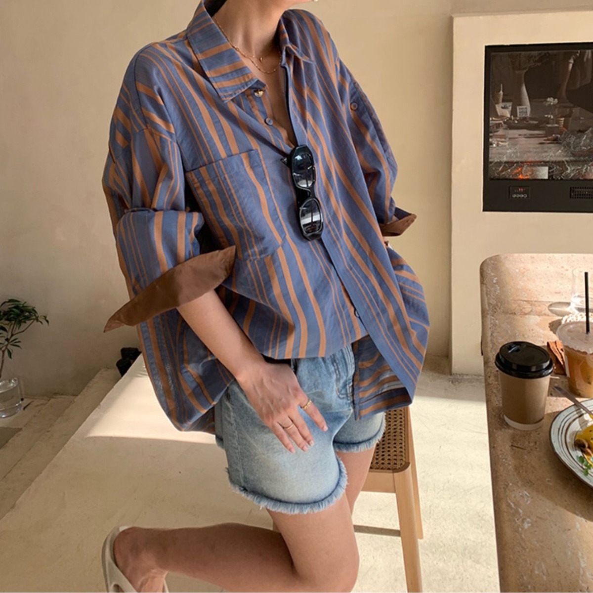 Staripe long sleeve shirt e0008 | Eppe..