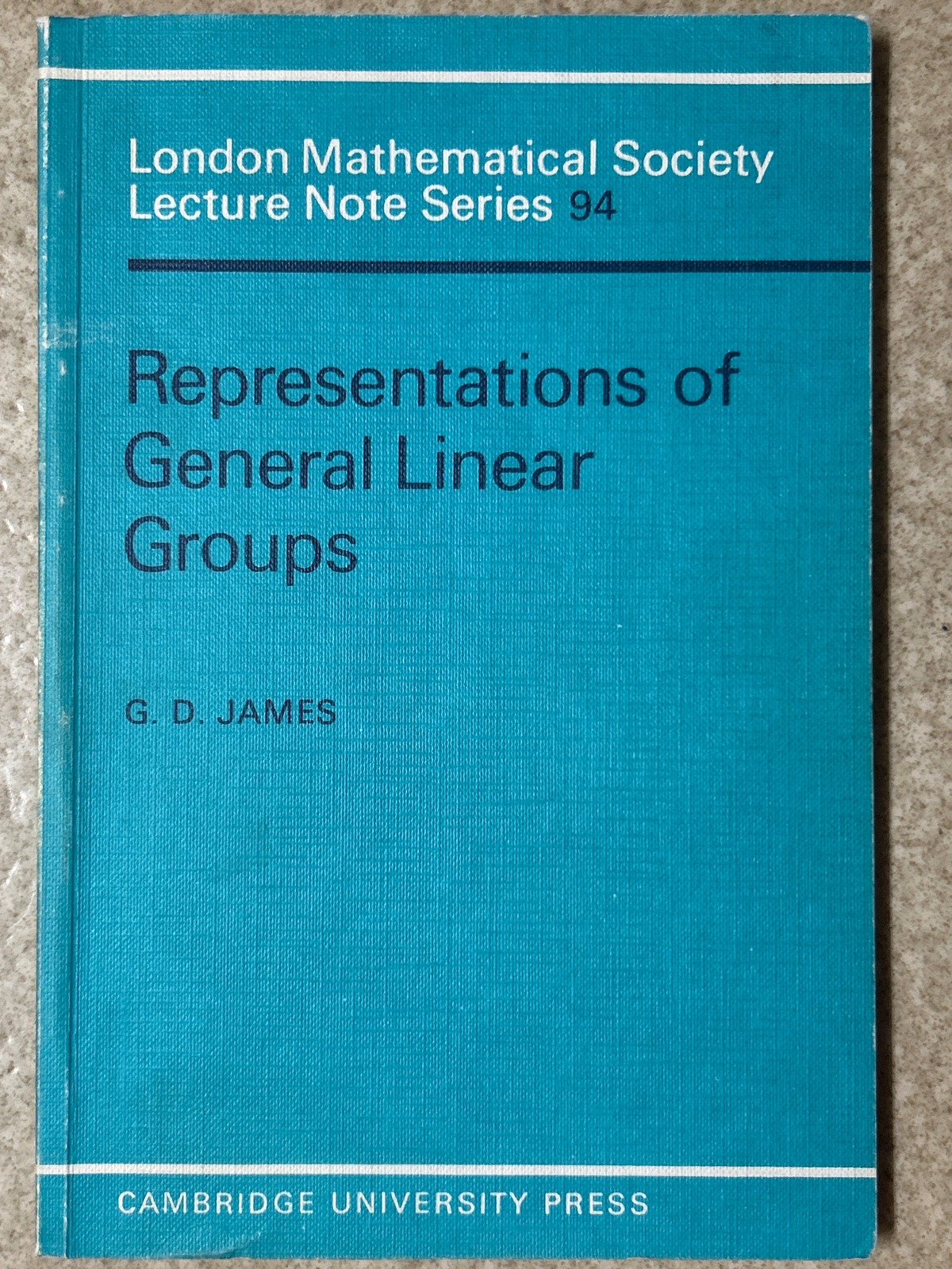 Representations of General Linear Groups. (London Mathematical Society ...