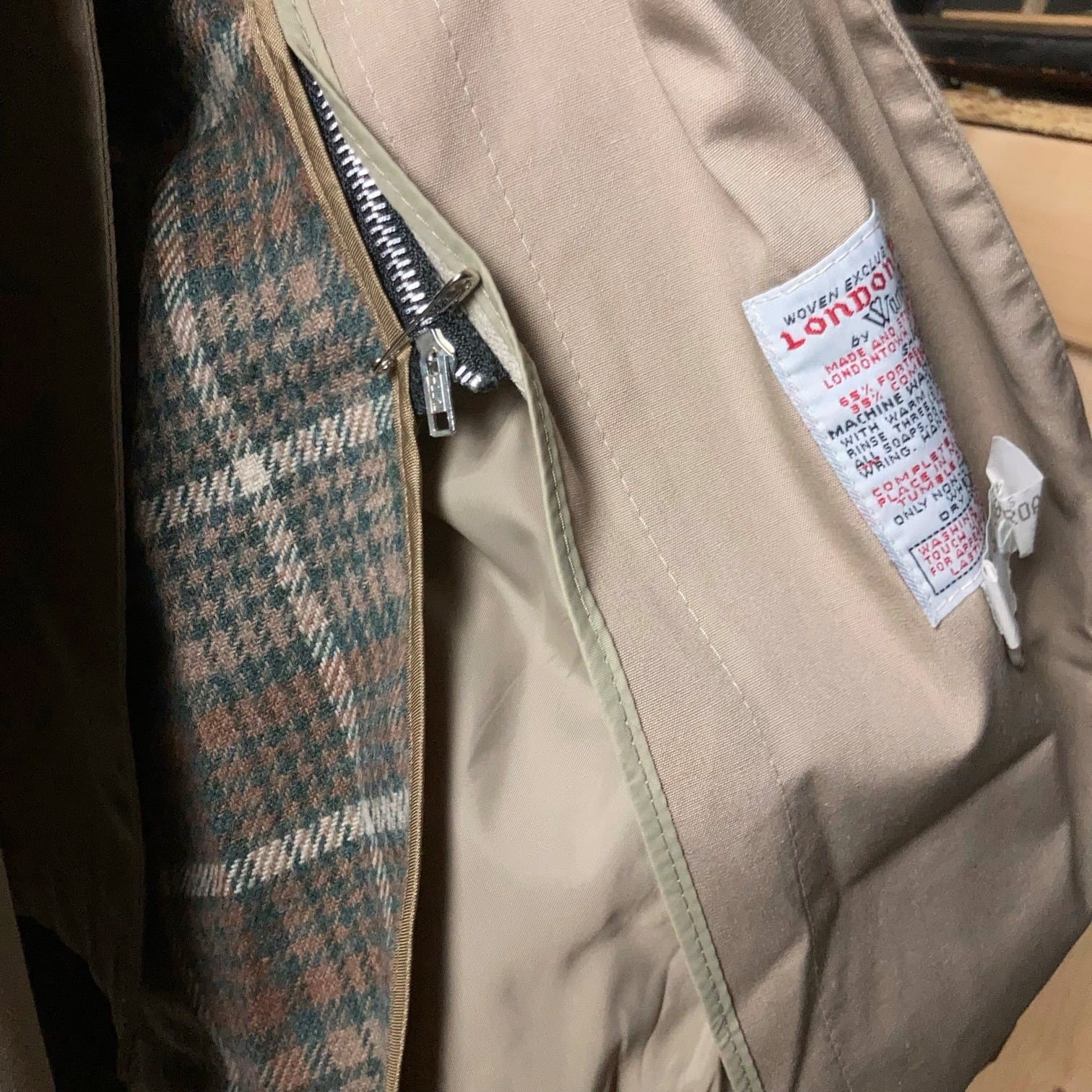 LONDON FOG ロングトレンチコート チェックライナー付き LONDON FOG ロングトレンチコート チェックライナー付き