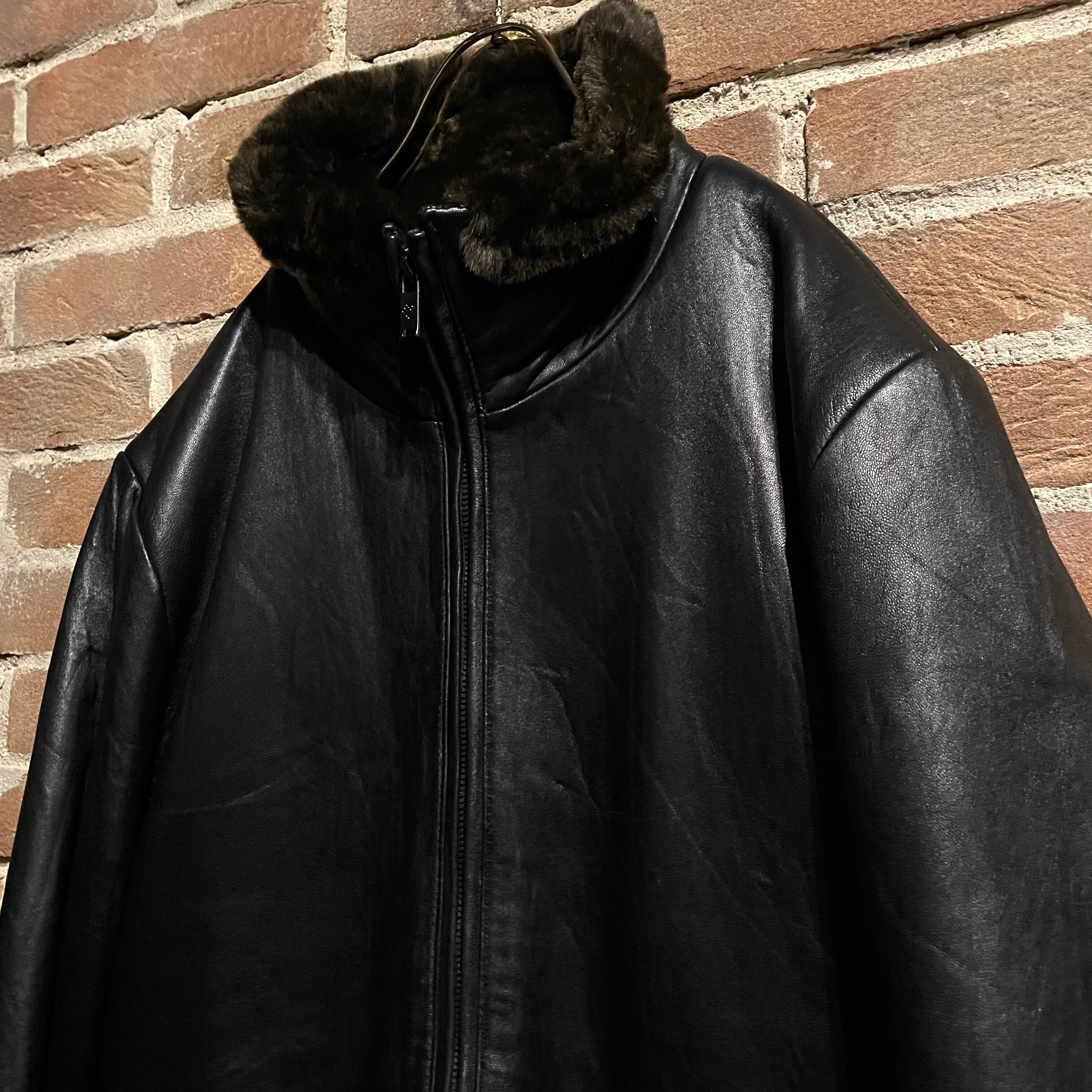 【Caka act3】"OLD Columbia" Faux Fur Swiching Special Leather Jacket ...